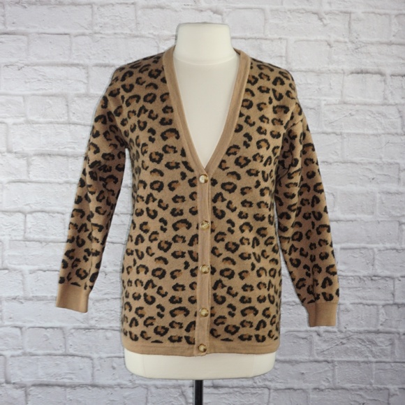 Vintage | Sweaters | Vintage Merino Wool Leopard Animal Print Sweater ...